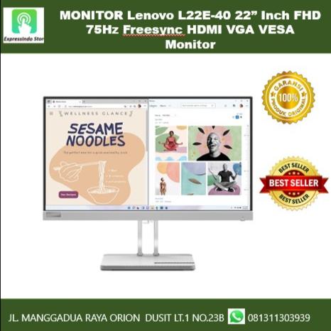 Jual Monitor Lenovo L22E-40 22” Inch FHD 75Hz Freesync HDMI VGA VESA ...