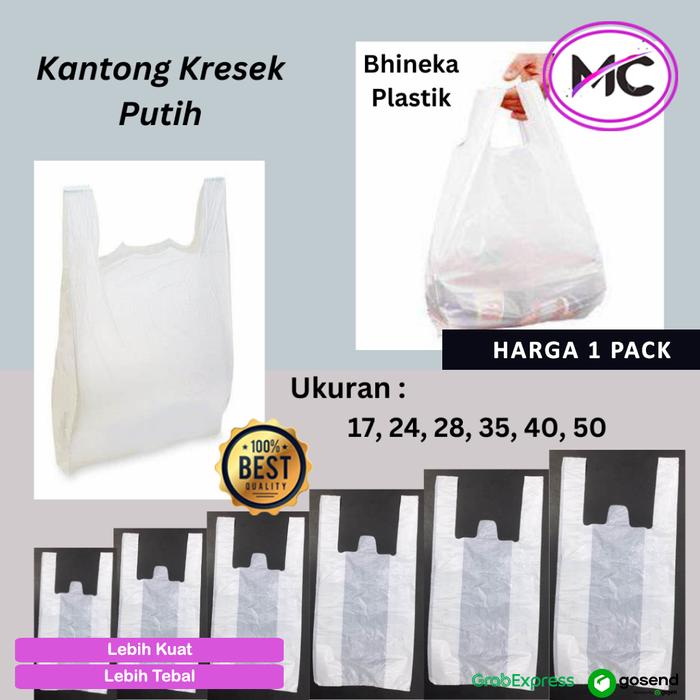 Jual Kantong Plastik Kresek Merah Putih Tebal Harga Per Pack Plastik ...