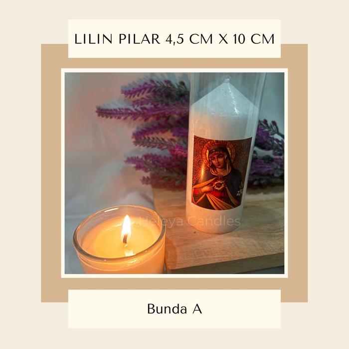 Jual Lilin Pilar Edisi Devosi Bunda Maria / Silinder Stearin Palm Wax ...