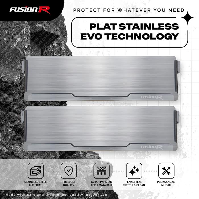 Jual FUSION R EVO COVER DUDUKAN TATAKAN PLAT MOBIL STAINLESS STEEL ANTI ...