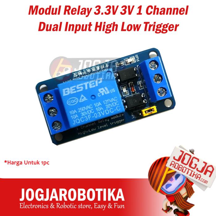 Jual Modul Relay 3.3V 3V 1 / 2 Channel Dual Input High Low Trigger ...