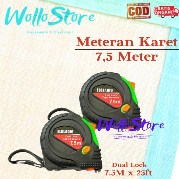Jual Meteran Tukang 7,5 Meter / Roll Meter Karet / Meteran Karet Bangunan 7,5 Meter - Jakarta ...