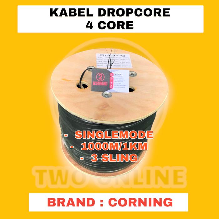 Jual HIGH QUALITY DROP WIRE 4 CORE /KABEL DW 4 CORE/1000M/ FO FTTH ...