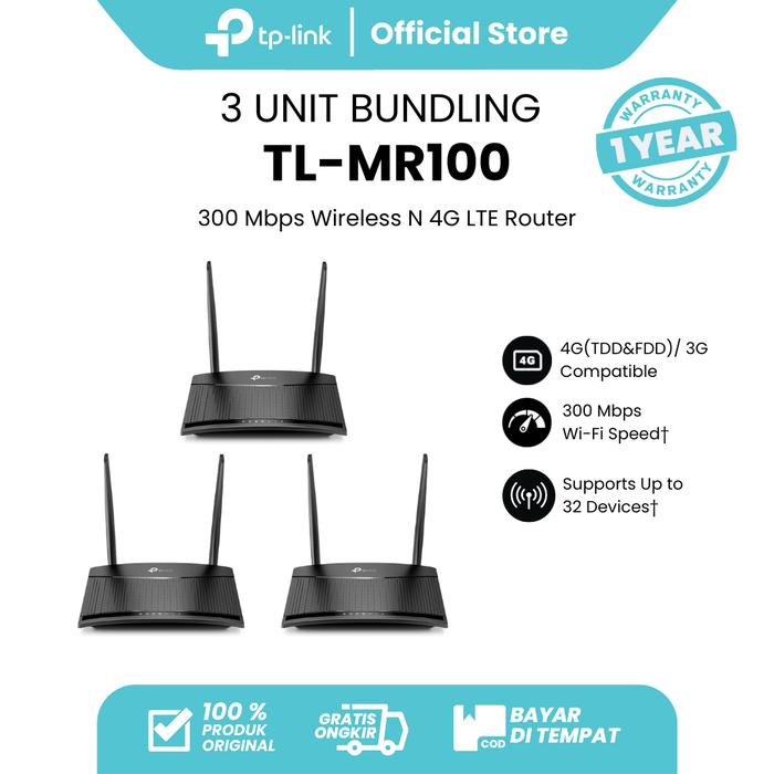 Promo TP-Link TL-MR100 | 300 Mbps 4G WiFi Modem | LTE Router | All ...
