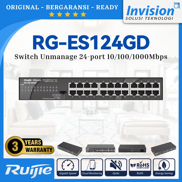Jual Ruijie RG-ES124GD 24-port 10/100/1000Mbps Unmanaged Switch - Kota ...