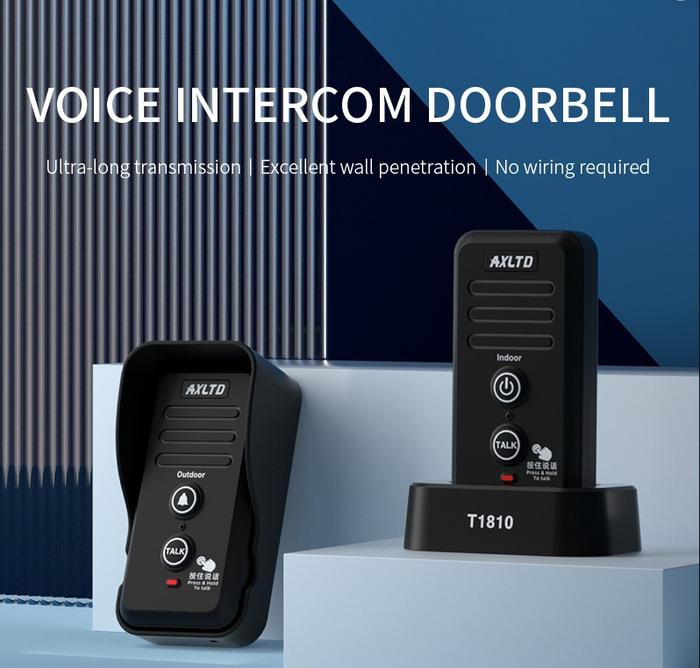 Jual bel interkom WIRELESS two way Audio Intercom Doorbell rumah office ...