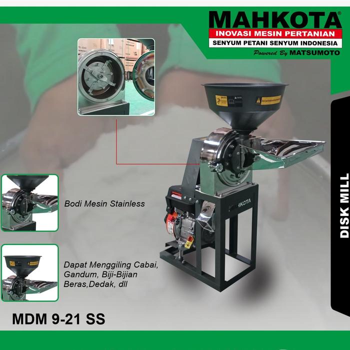 Jual Mesin Penepung Diskmill Stainless Mahkota MDM9-21SS Lengkap Engine ...