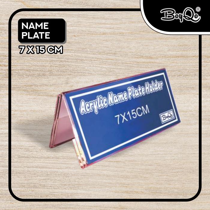 Jual Papan Nama Meja Segitiga 2 Arah BoyQo | Name Desk 2 Kaki 2 Arah ...