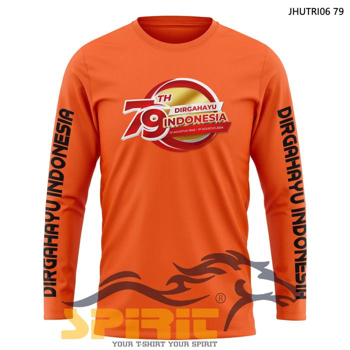 Jual Kaos Baju 17 Agustusan Dirgahayu Kemerdekaan Indonesia HUT RI ke-79 2024 - Orange, XXL ...