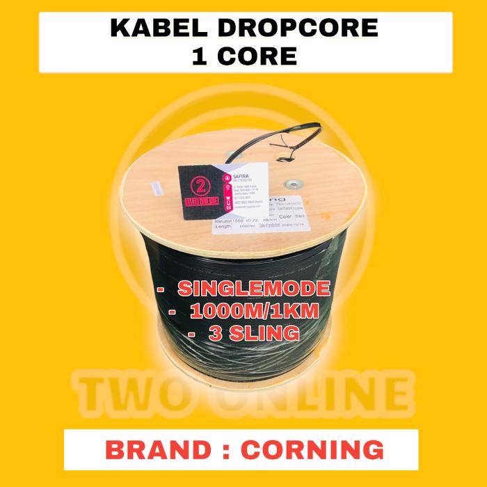 Jual Kabel Drop Wire Optik / DW FO FTTH 2 core /1000MFO/OPTIK/OPTIC ...