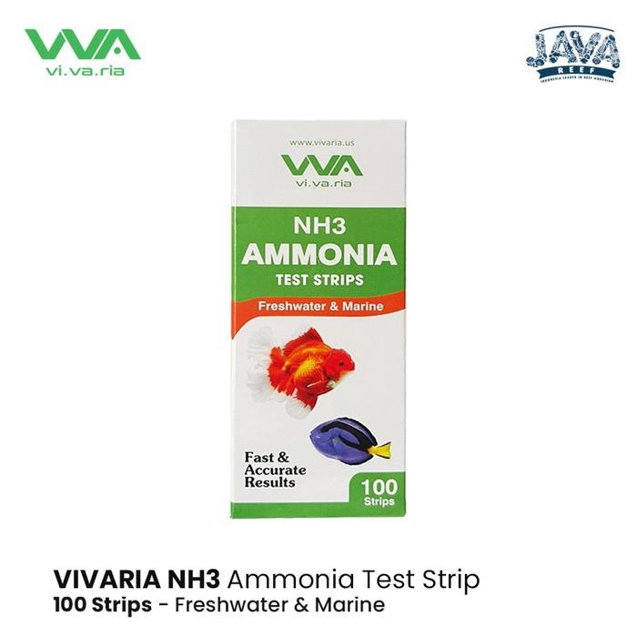 Jual Vivaria Test strip Ammonia for freshwater dan marine 100 strips ...
