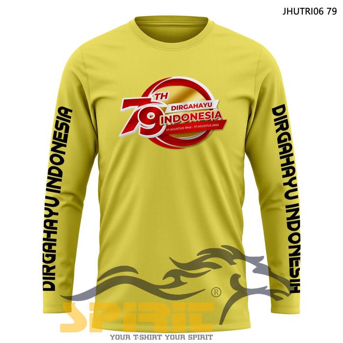 Jual Kaos Baju 17 Agustusan Dirgahayu Kemerdekaan Indonesia HUT RI ke-79 2024 - Kuning, XL ...