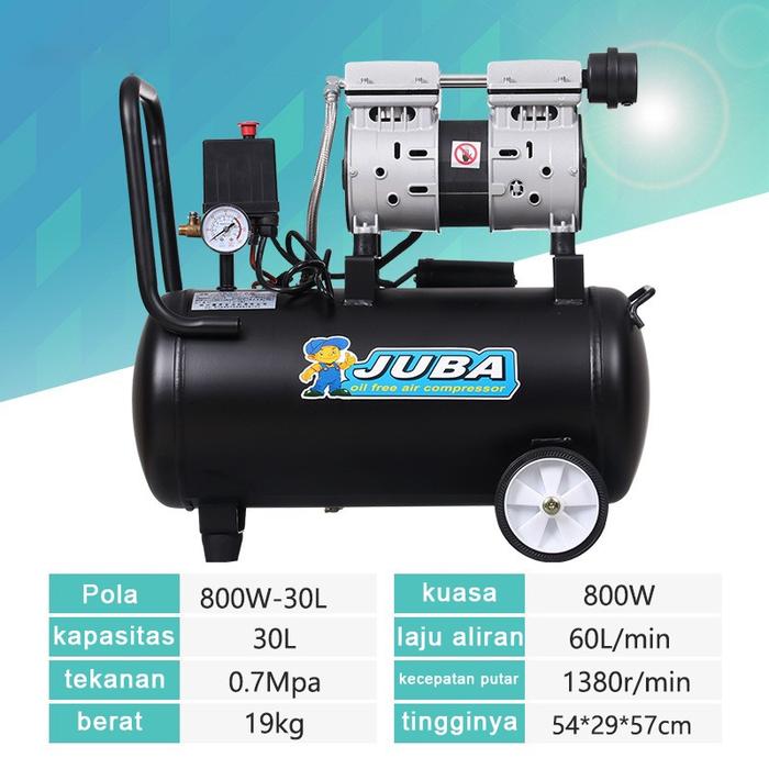 Jual DL Portable Kompressor Angin 800W Silent Oilless Air Compressor 30 ...