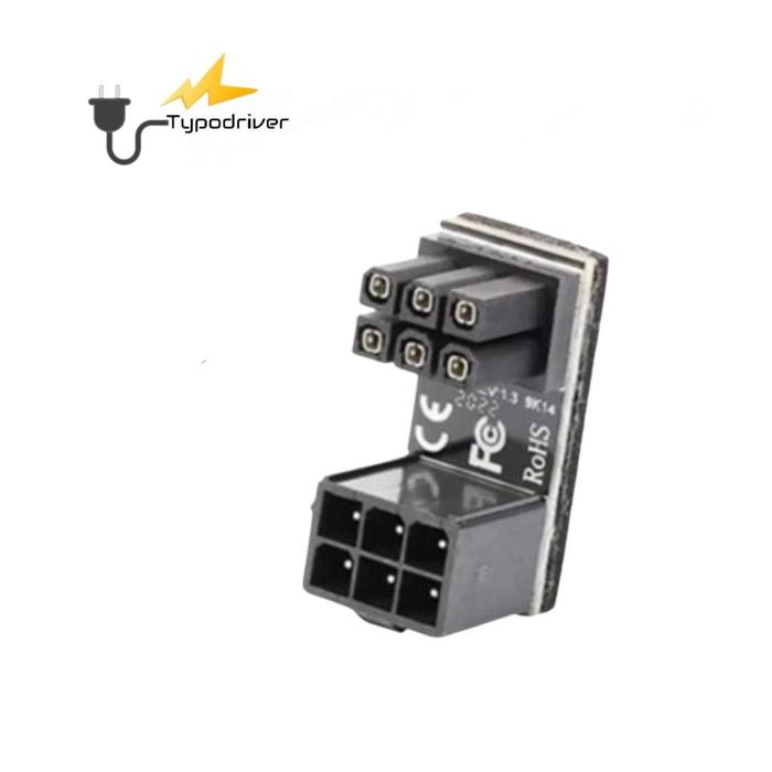 Jual Adapter Power U Elbow Siku VGA Card ATX 8 Pin 6 Pin - 6 Pin ...