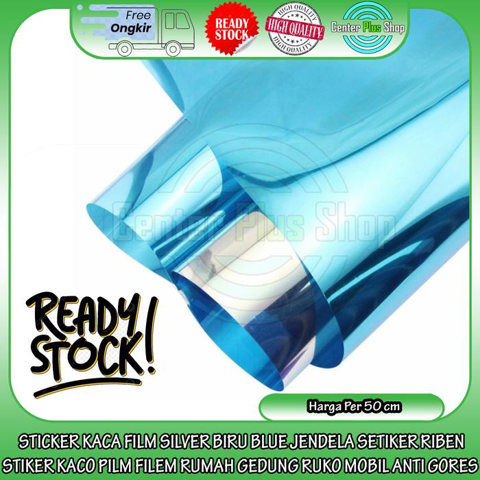 Jual STIKER SILVER BIRU PER 50 CM STICKER KACA FILM BLUE SETIKER RIBEN ...