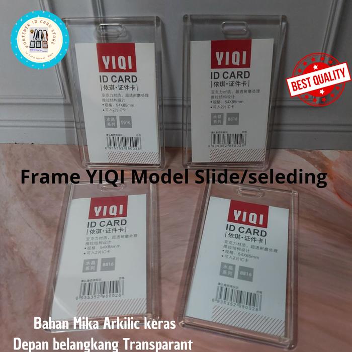 Jual Id Card Holder Acrylic Sliding Yiqi Tempat Casing Id Nametag ...