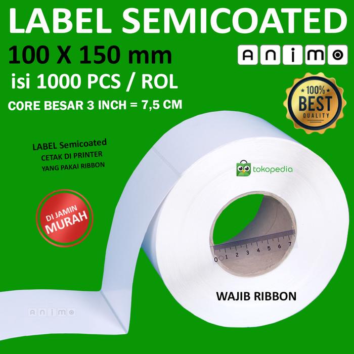 Jual LABEL SEMICOATED 100 x 150 - LABEL BARCODE Semicoated 100X150 MM - Stiker Barcode Industri ...