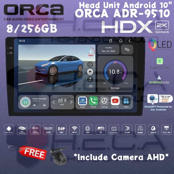 Jual ORCA ADR-9510 HDX 2K QLED 8/256 GB 10" inch Head Unit Mobil ...