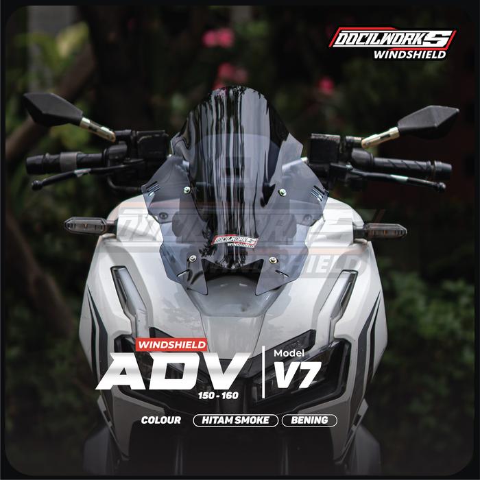 Jual Windshield Visor ADV 150 dan ADV 160 Model V1 V2 SIRIP - V7, HITAM ...