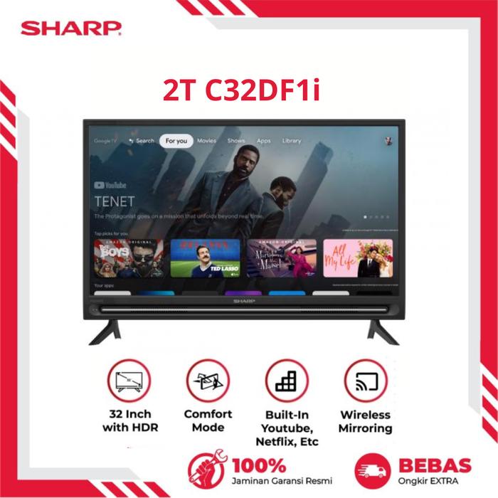 Jual Sharp TV 32 Inch LED 2K NEW EASYSMART 2T-C32DF1i - Jakarta Utara ...