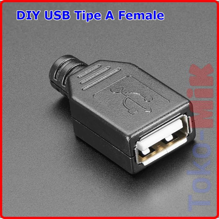 Jual DIY Konektor USB Tipe A Male Female Socket Colokan USB 4P Solder ...