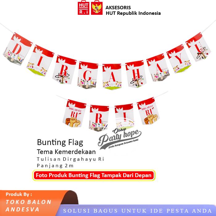 Jual Banner DIRGAHAYU RI / bunting flag HUT RI kemerdekaan / banner Hut ...