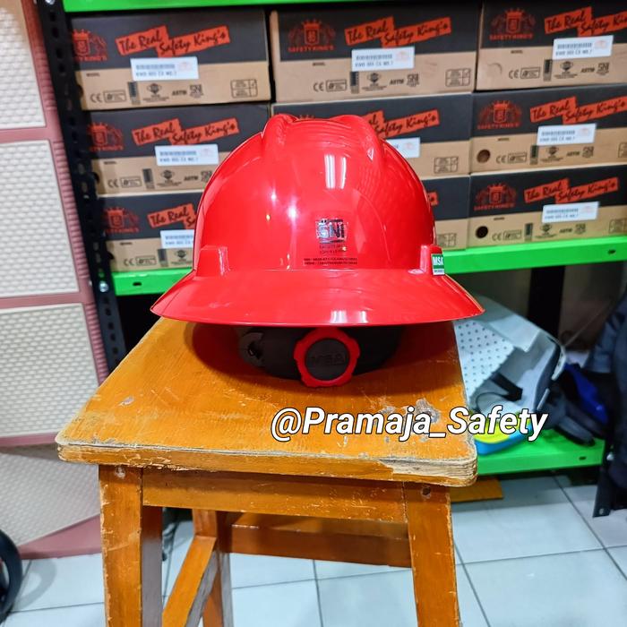 Jual HELM SAFETY MSA LOKAL FULLBRIM MERAH - SAFETY HELMET STANDAR SNI ...