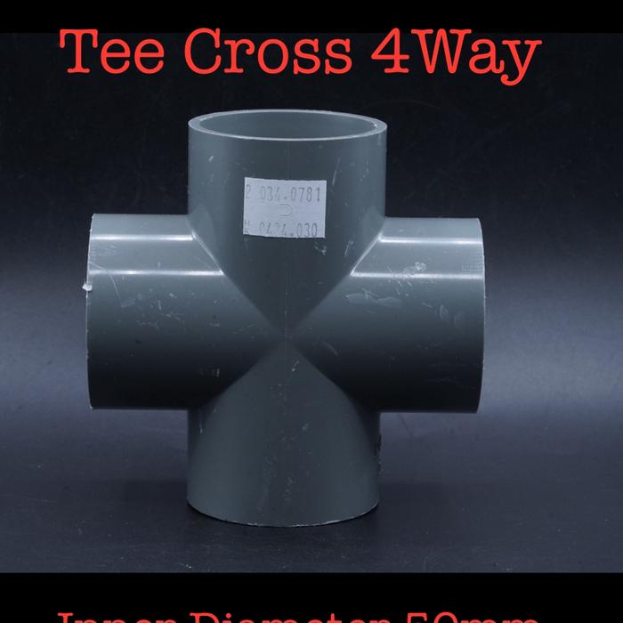 Jual Fitting 4 Arah Way Tee T Cross Grey Inner Diameter 50mm 50 mm for ...