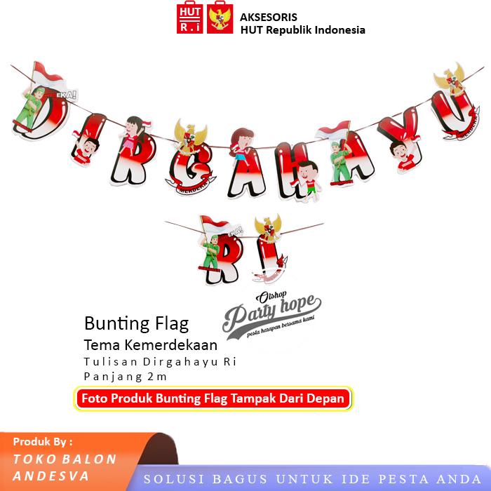 Promo Banner DIRGAHAYU RI / bunting flag HUT RI kemerdekaan / banner ...