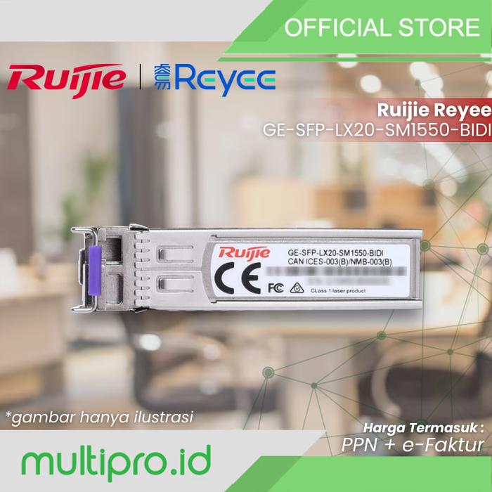 Promo Ruijie GE-SFP-LX20-SM1550-BIDI DDM Simplex LC SMF Transceiver Module Cicil 0% 3x - Jakarta ...