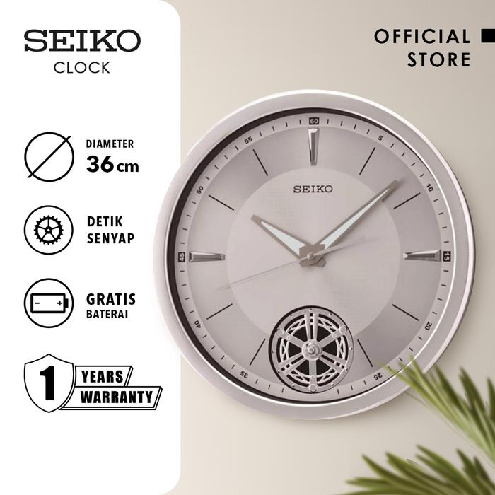 Promo Jam Dinding Seiko Clock QXC240S 36cm Analog Metallic Aluminium ...