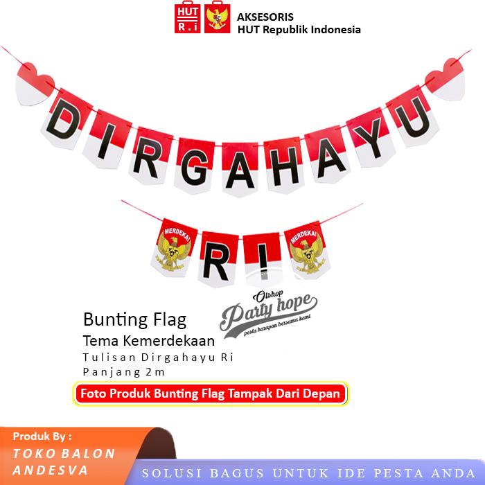 Promo Banner DIRGAHAYU RI / bunting flag HUT RI kemerdekaan / banner ...