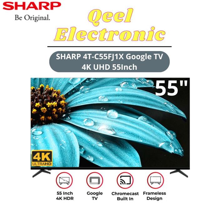 Jual SHARP 4T-C55FJ1X LED GOOGLE TV UHD 4K HDR 55INCH / 55FJ1X - Kota ...