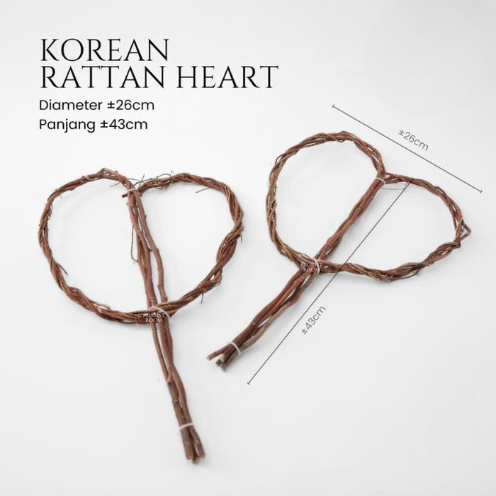 Jual Ranting Bunga Hiasan Kado Buket Bunga Korean Rattan Heart Diy ...