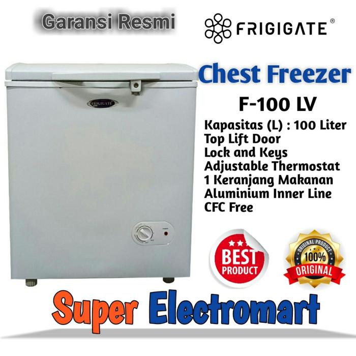 Promo FRIGIGATE F 100 CHEST FREEZER BOX 100 L LEMARI PEMBEKU 100 LITER ...