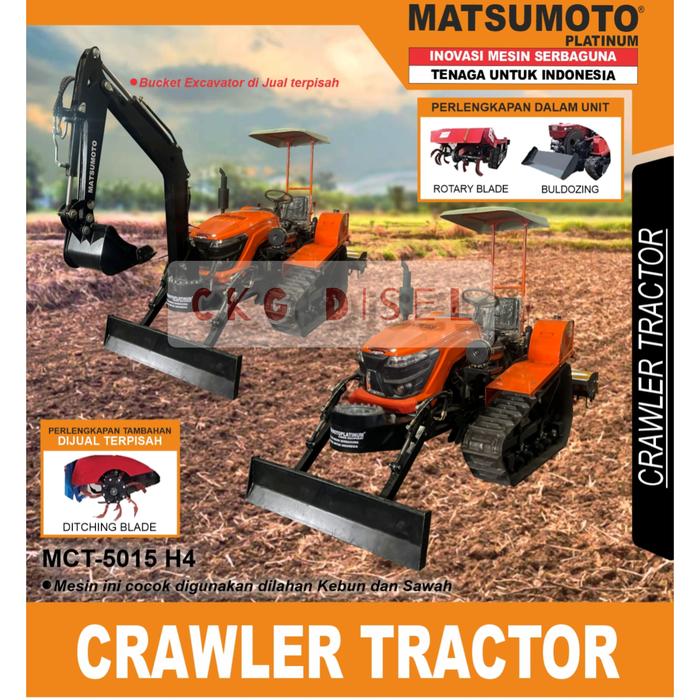 Jual Traktor Amfibi Matsumoto MCT 5015 H4 Dilengkapi Bucket Excavator ...