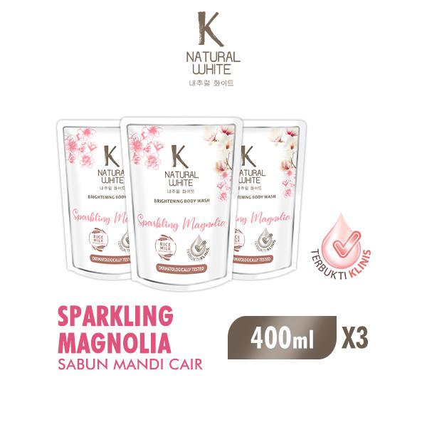 Promo K Natural White Sabun Mandi Sparkling Magnolia 400 ml x 3 - Kab ...