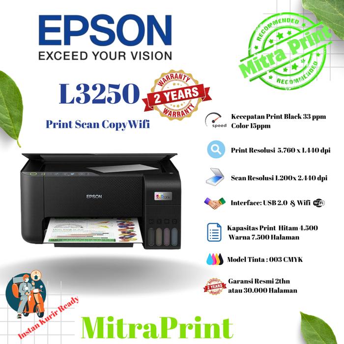 Jual Printer Epson L3250 All in One Wifi Garansi Resmi 2 Thn - Tinta ...