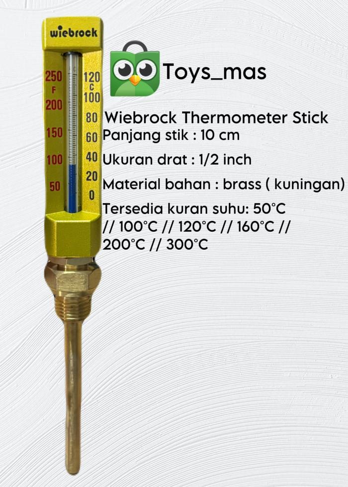 Jual Thermometer Straight Kuningan Thermometer Lurus Temperatur Stick ...
