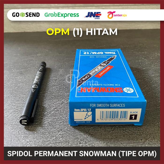 Jual [OPM] Spidol Permanent Snowman Tipe OPM / Permanen Drawing Pen Marker - Hitam - Kota Bekasi ...