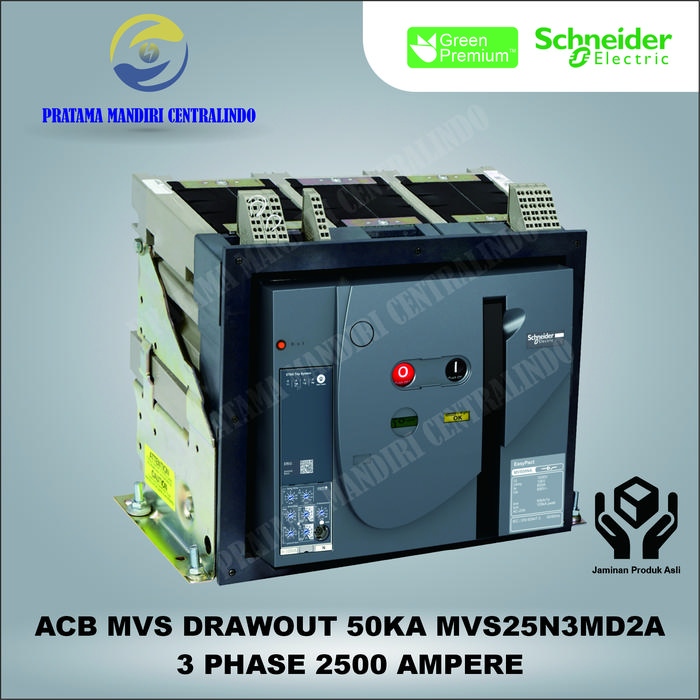 Promo ACB MVS DRAWOUT MVS25 3P 2500A 50KA TYPE MVS25N3MD2A SCHNEIDER 3 POLE 2500 AMPERE ...