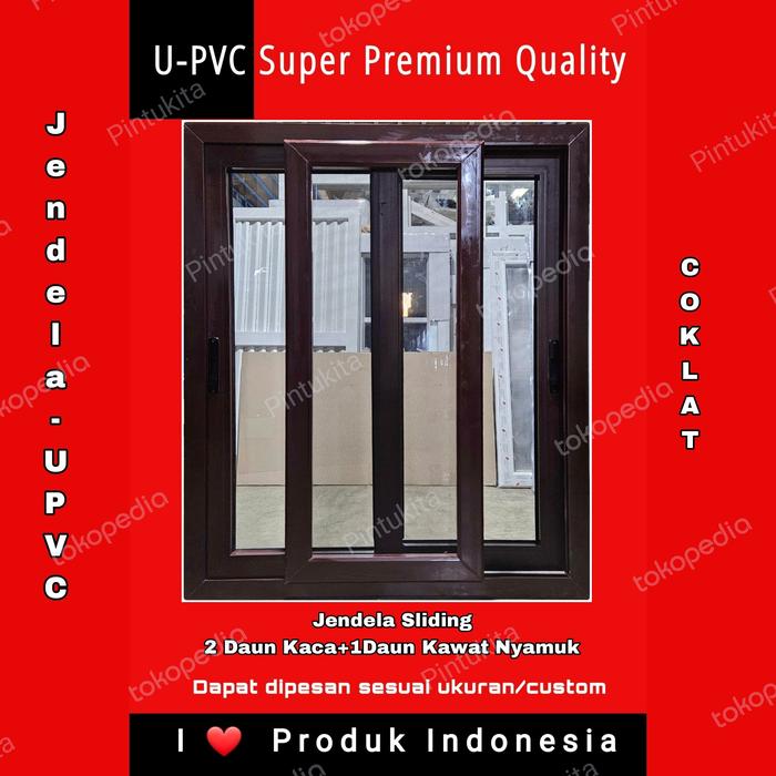Jual Jendela Sliding UPVC Super Premium -3 in 1-Kawat Nyamuk - Putih ...
