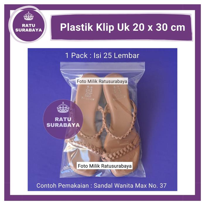 Jual Plastik Zip Lock 20x30 Klip Ziplock Baju Clip Zipper Bening isi 25 ...