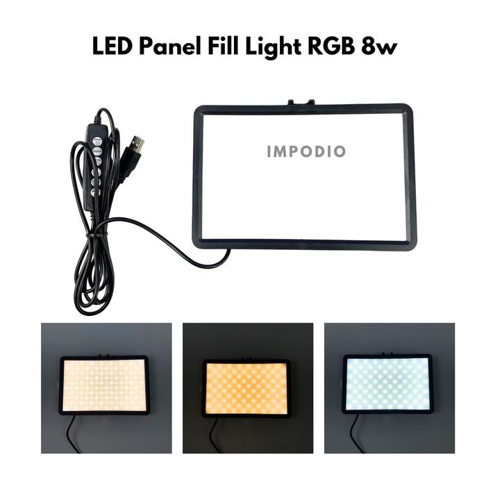 Jual LED Panel Fill Light RGB 8watt 19x13cm High CRI95 IMPODIO ...