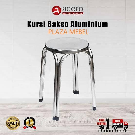 Jual Kursi Bangku Stool Besi Acero Aluminium / Kursi Cafe Chrome KUAT ...