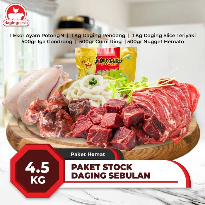 Jual Paket Stock Daging Sebulan - Daging Sapi, Ayam, Iga dan Cumi untuk ...