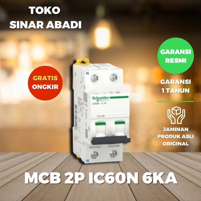 Jual MCB 2P SCHNEIDER IC60N 2 PHASE 6KA 2A 4A 6A 10A 16A 20A 25A 32A 40A 50A 63A ORIGINAL INDIA ...