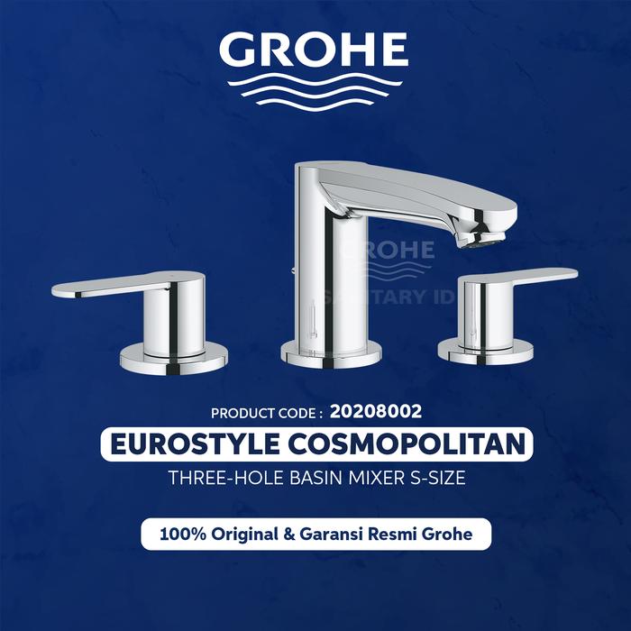 Promo GROHE 20208002 - Keran Kran Wastafel Eurostyle Cosmo Basin 3-Hole ...
