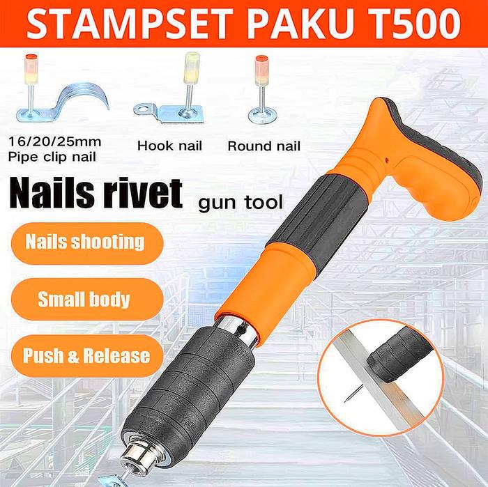 Promo Mini Stampset Ramset T500 Alat Tembak Paku 7.3 MM Beton Besi Baja ...