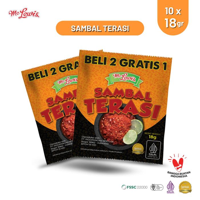 Jual Mc Lewis Sambal Terasi Sachet 10 x 18g - Jakarta Utara - Mclewis ...